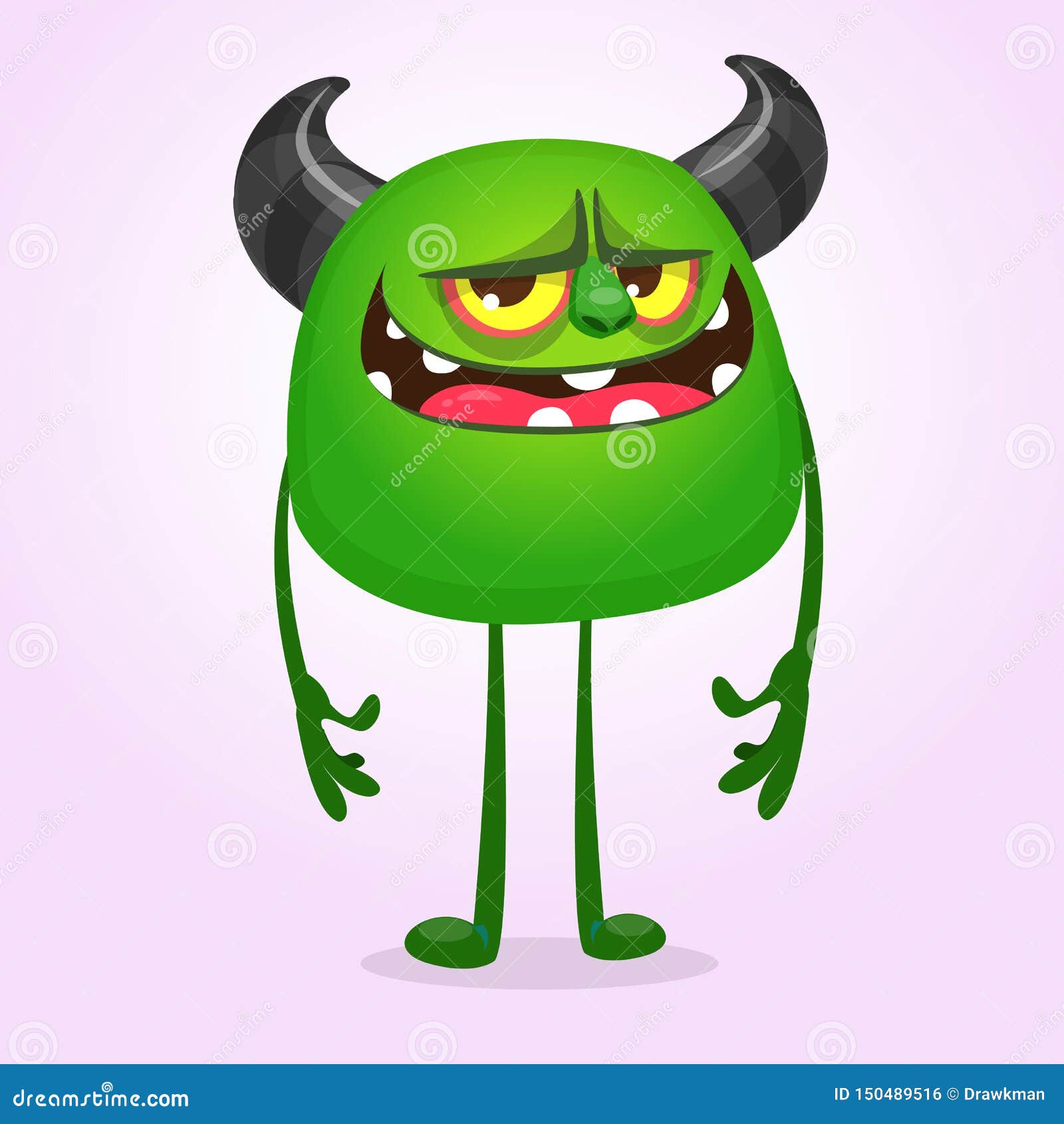 Grumpy Cartoon Troll Illustration Stock Vector - Illustration of ...