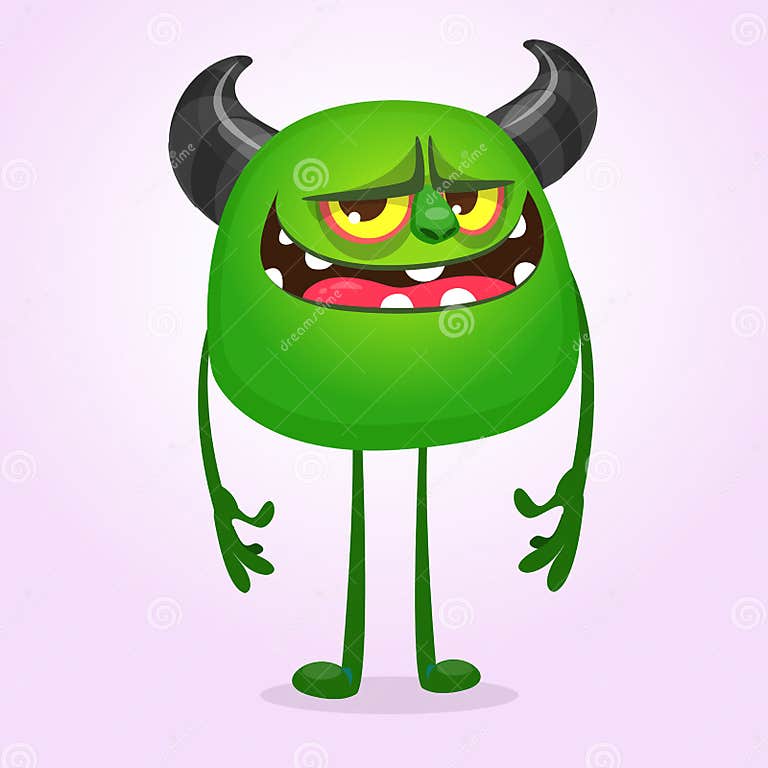 Grumpy Cartoon Troll Illustration Stock Vector - Illustration of ...