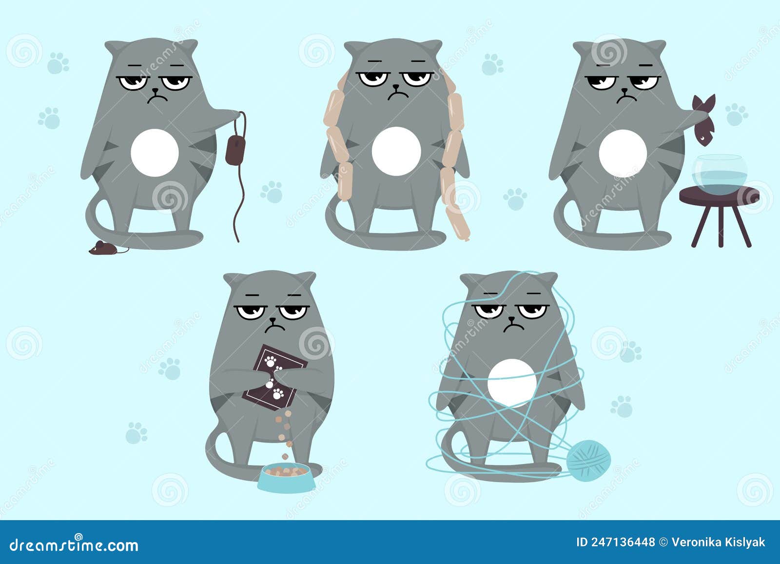 Grumpy cat. Bad behavior stock illustration. Illustration of mouse ...