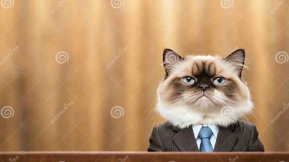 Grumpy Cat in Business Suit with Serious Expression, Ready for Work ...