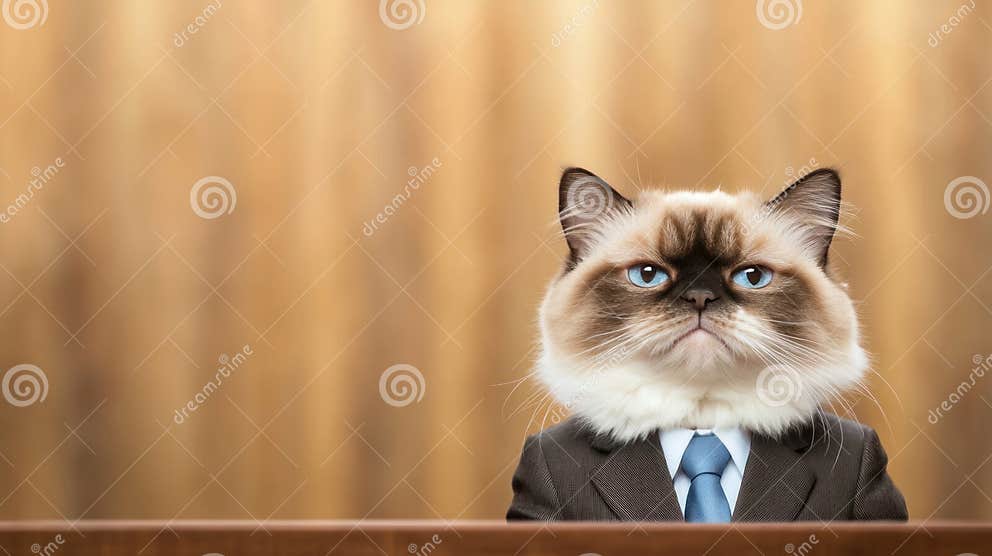 Grumpy Cat in Business Suit with Serious Expression, Ready for Work ...