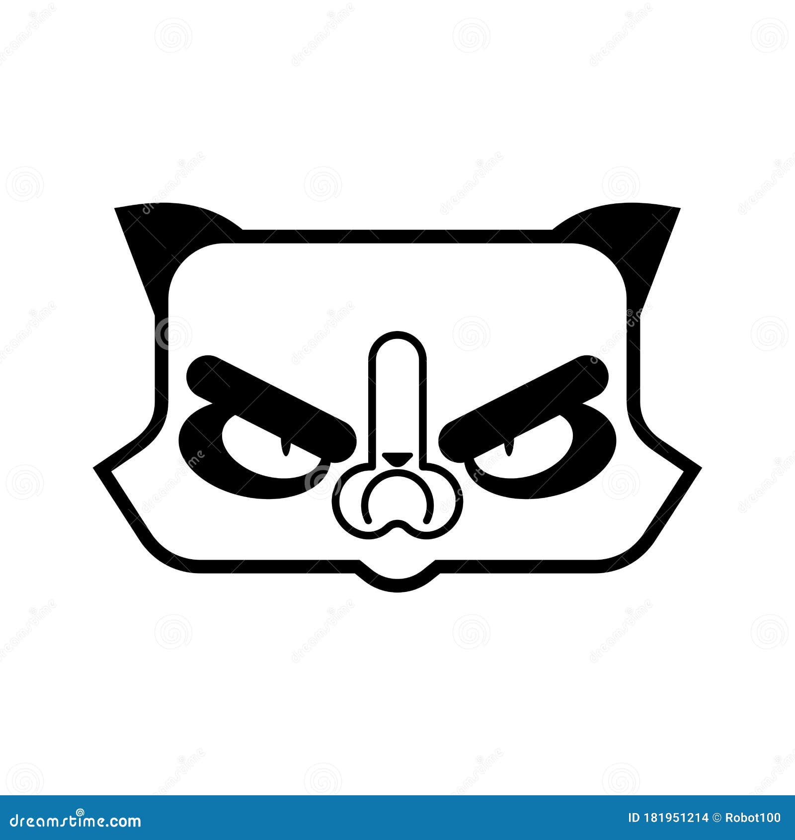Grumpy Cat Face Icon. Angry Pet Stock Vector - Illustration of feline ...