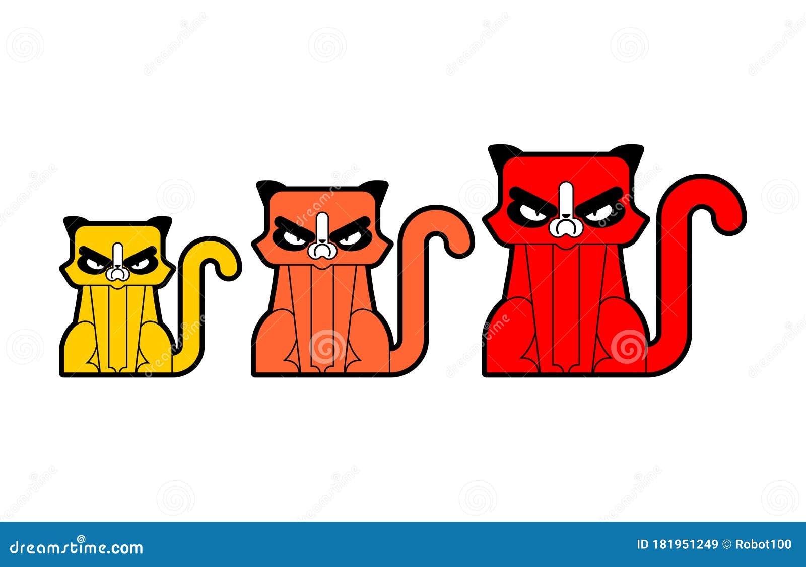 Grumpy Cat Levels Anger. Angry Pet Stock Vector - Illustration of ...