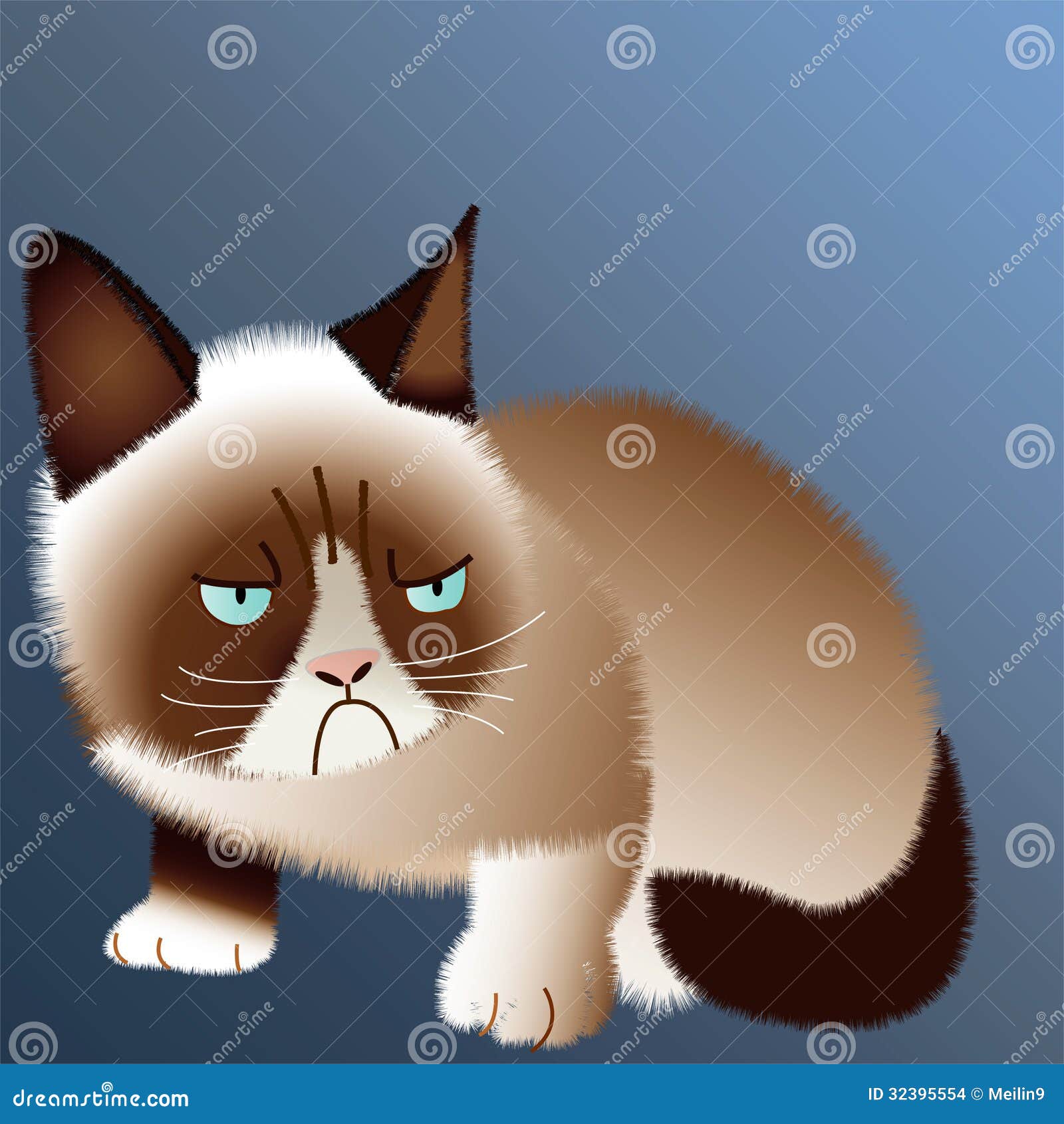 Grumpy Cat stock illustration. Illustration of mood, grumpy - 32395554