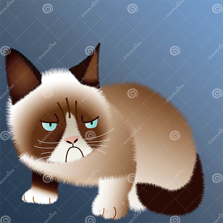 Grumpy Cat stock illustration. Illustration of mood, grumpy - 32395554