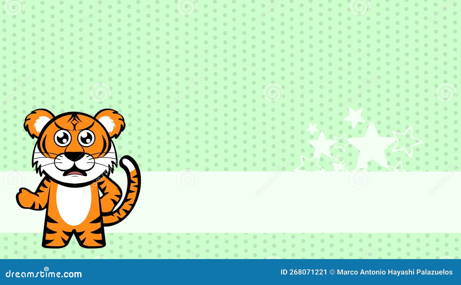 Grumpy Chibi Tiger Kid Character Cartoon Background Poster Illustration ...