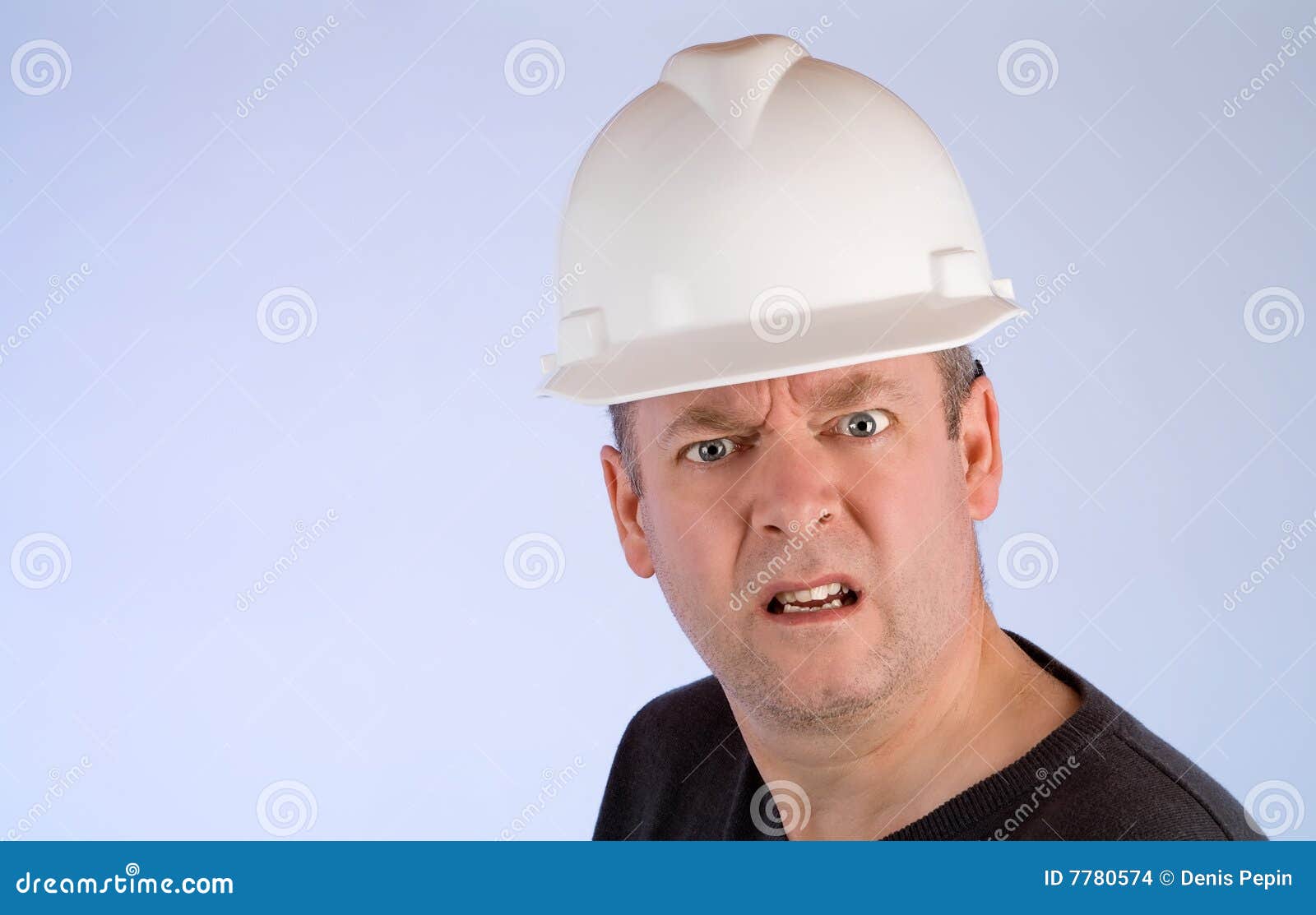 Grumpy Construction Worker stock photo. Image of copy - 7780574