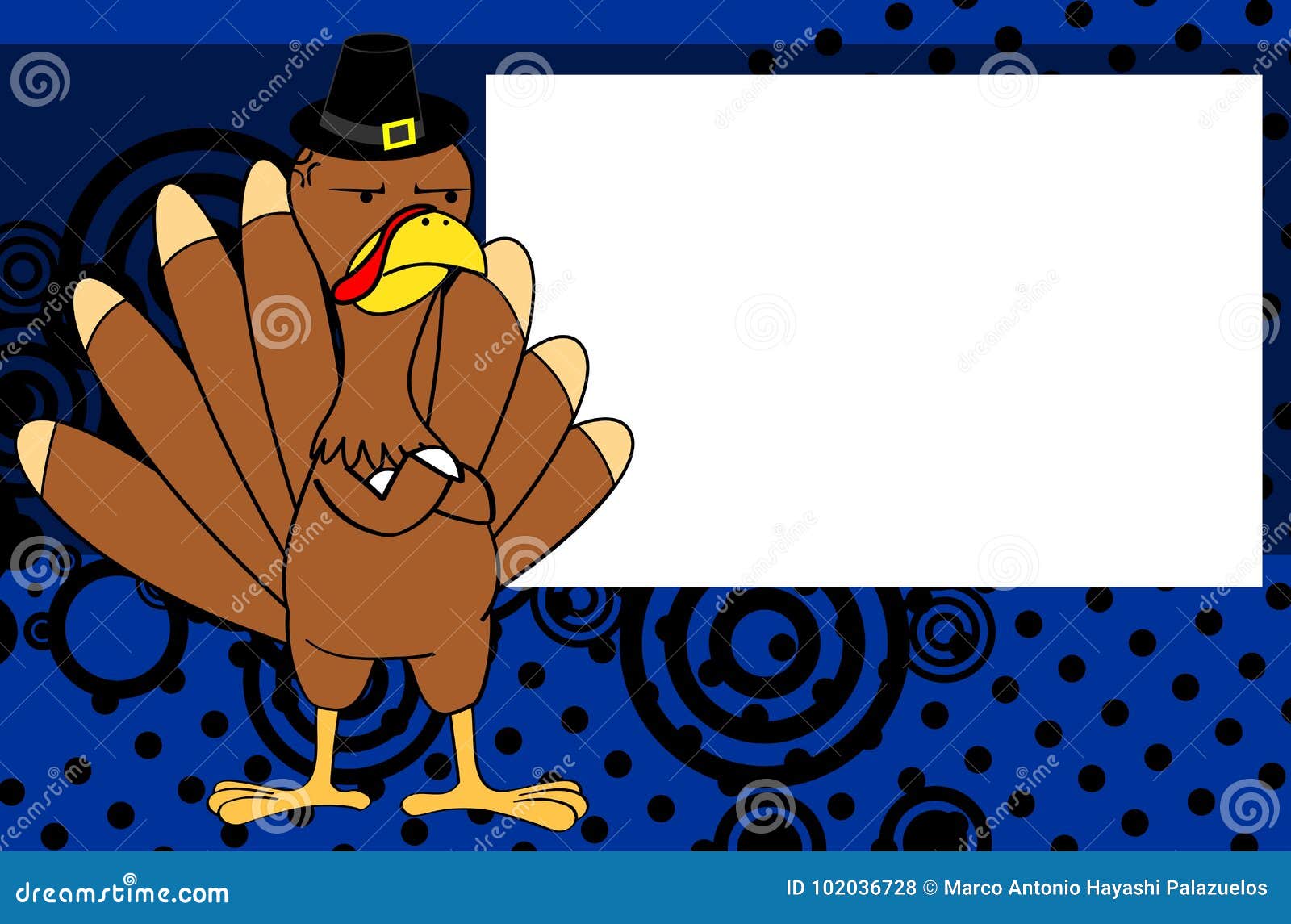Grumpy Cute Thanksgiving Turkey Cartoon Expression Background Stock ...