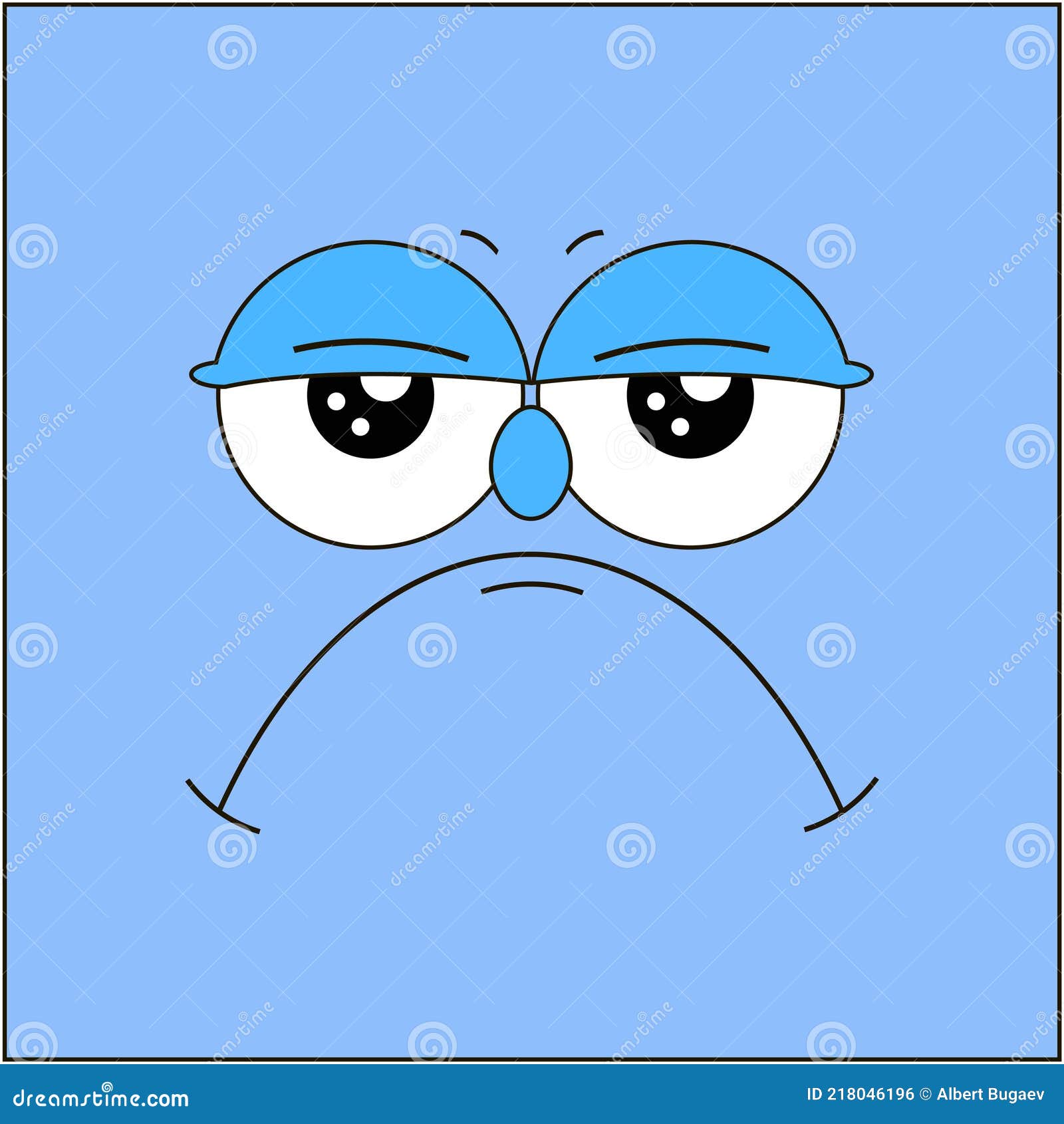 Grumpy Emoticon. Vector Illustration On White Background ...