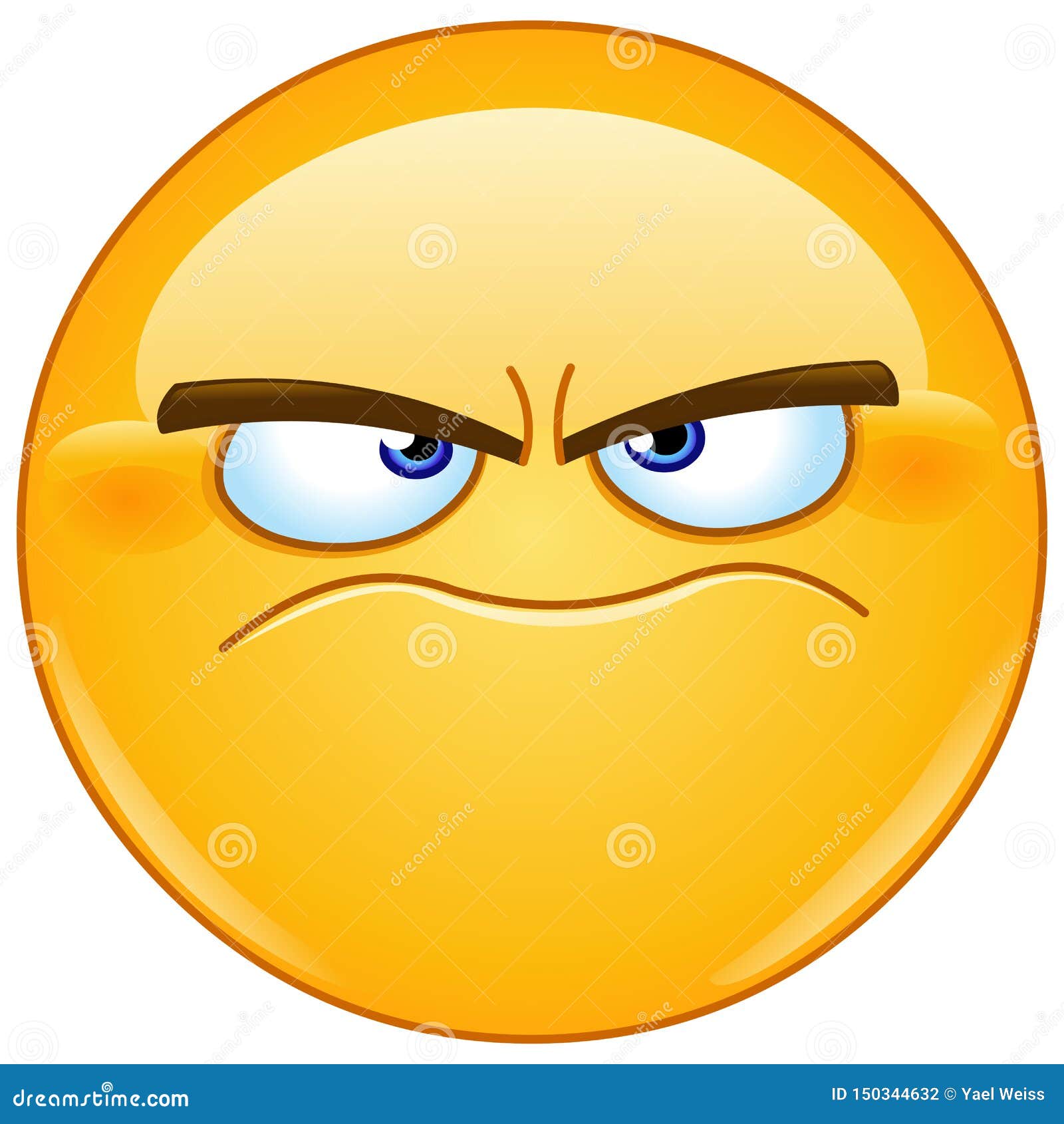 Grumpy Emoticon. Vector Illustration On White Background ...