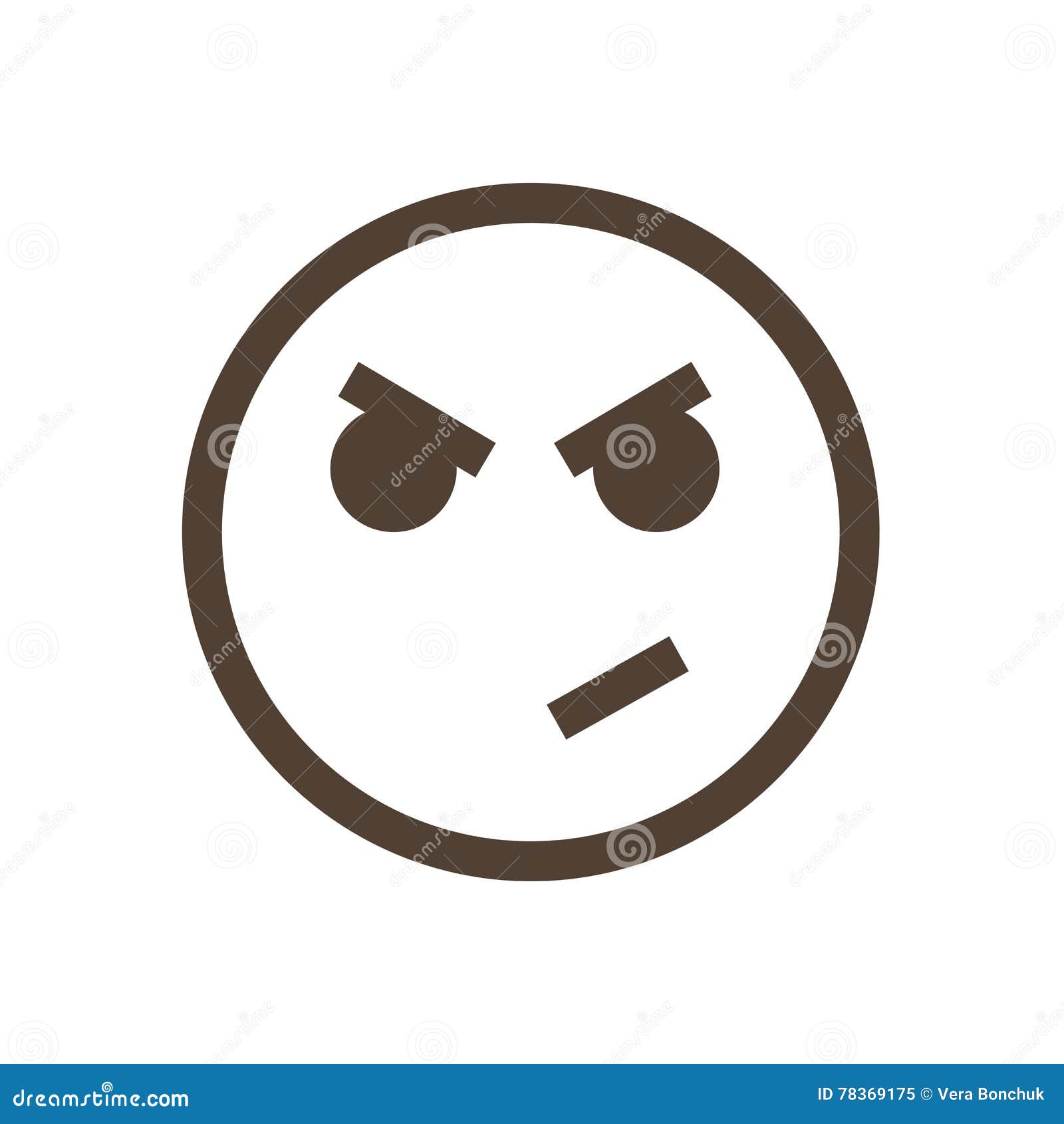 Grumpy Emoticon. Vector Illustration On White Background ...