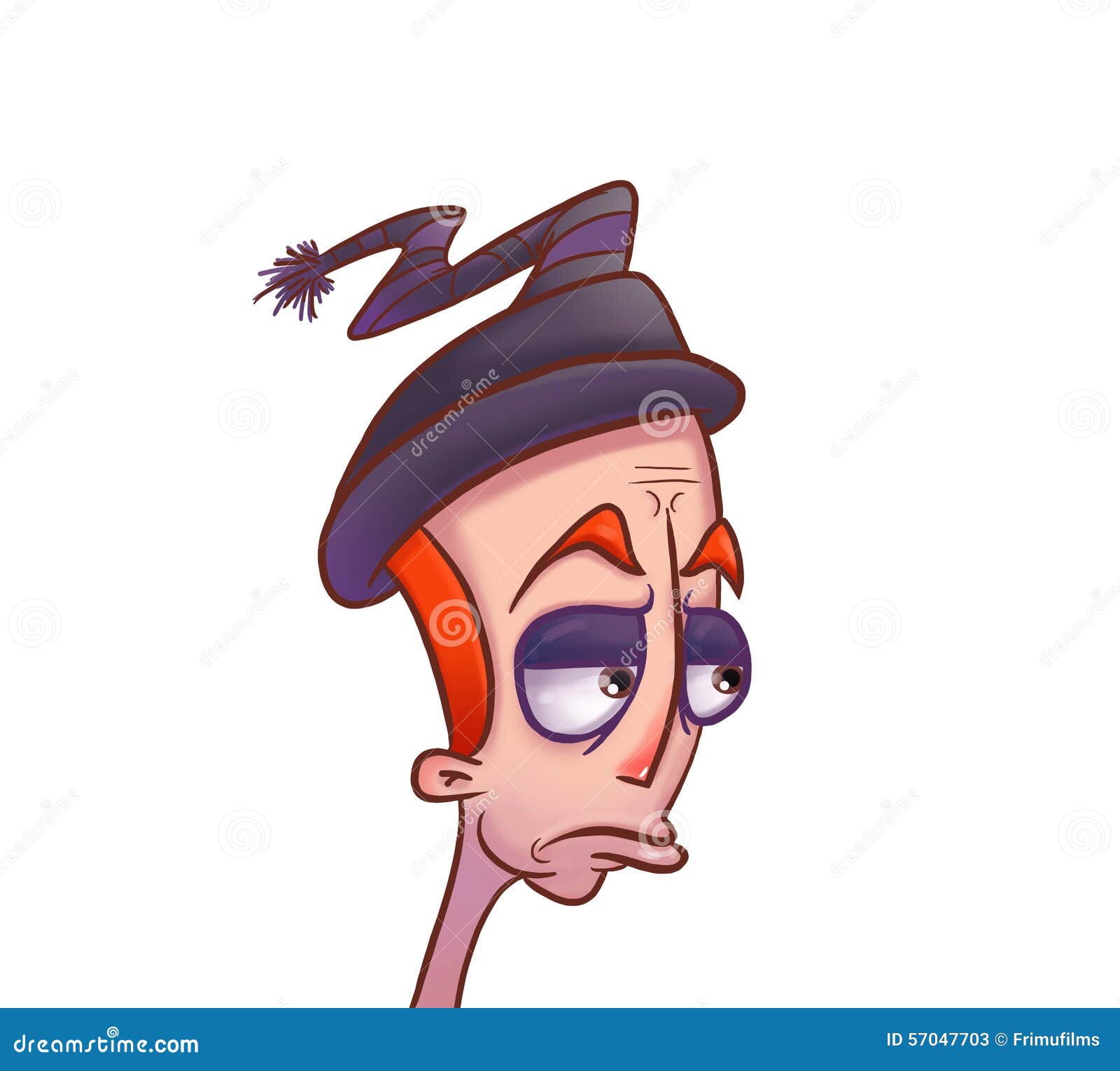 Grumpy faced young man. stock illustration. Illustration of hair - 57047703