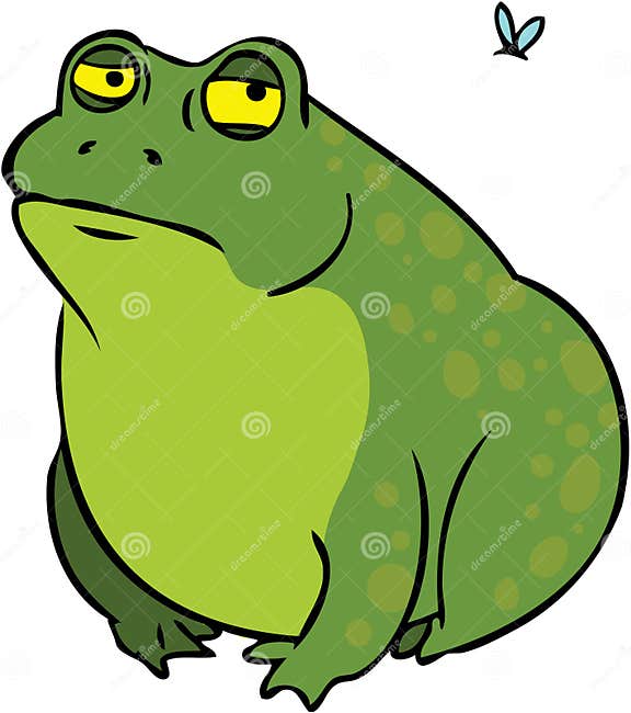 Grumpy Fat Frog Cartoon Character Stock Vector - Illustration of toad ...