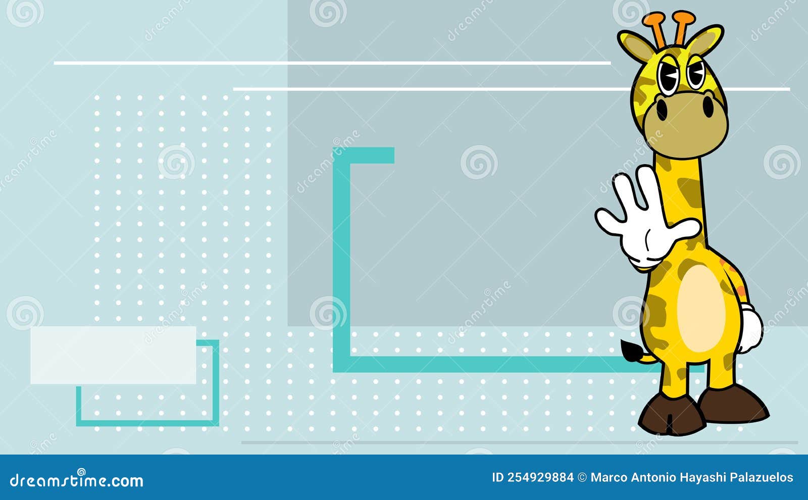 Grumpy Giraffe Cartoon Kawaii Expression Pictureframe Background ...