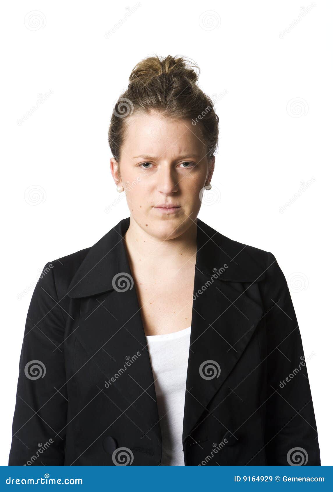 Grumpy Girl. Closeup Portrait Young Serious Angry Redhead Curly Ginger ...