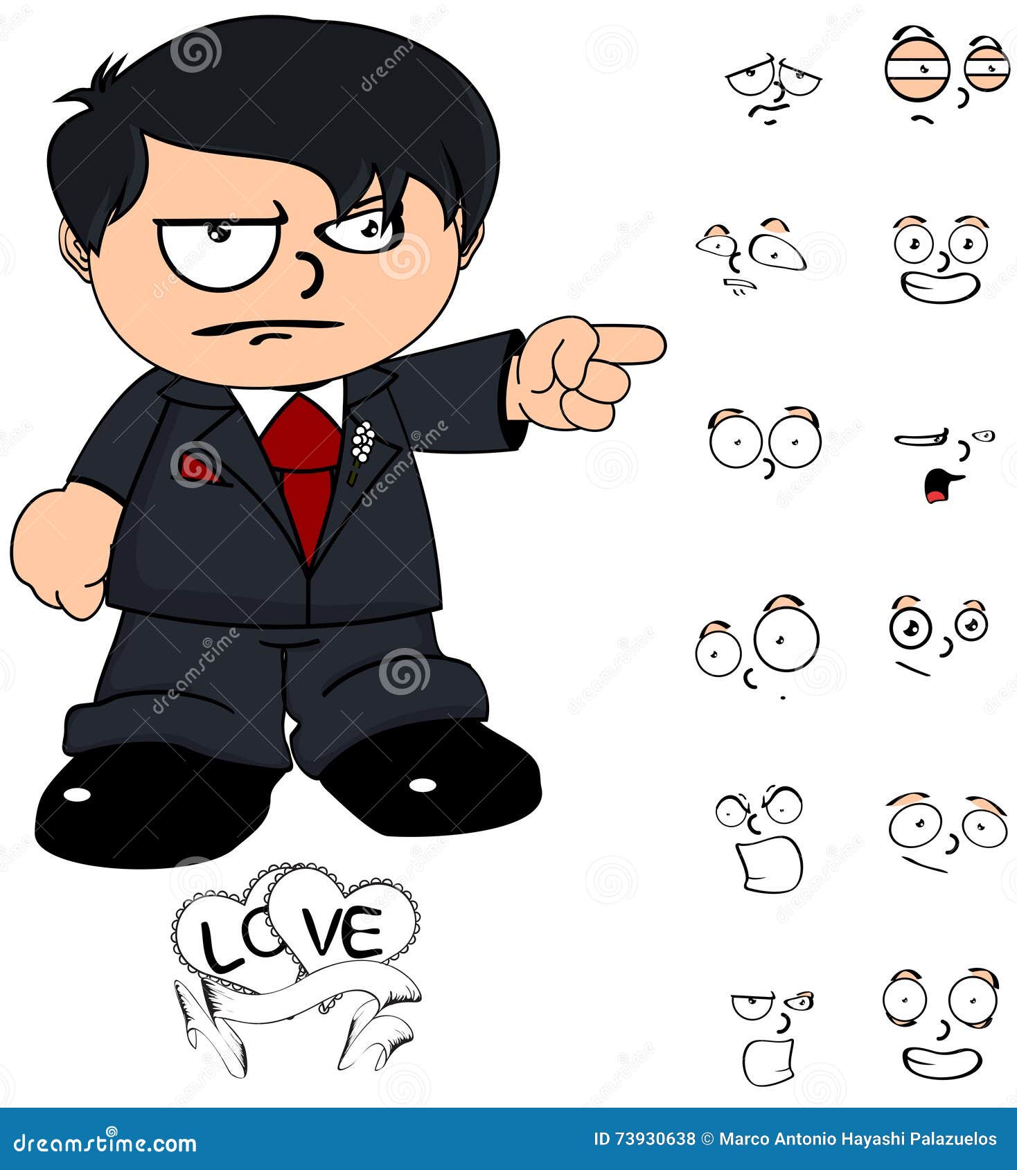 Grumpy Groom Kid Cartoon Expressions Set Stock Vector - Illustration of ...