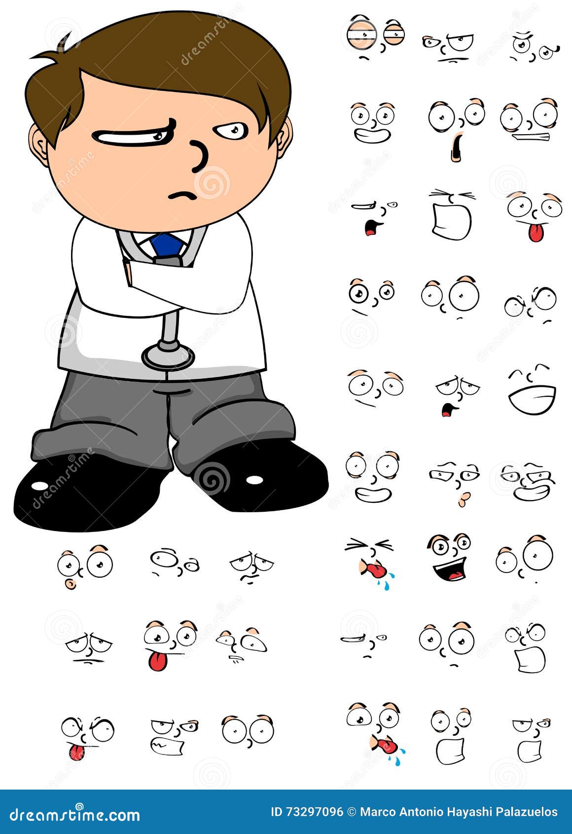Grumpy Kid Doctor Cartoon Set Stock Vector - Illustration of child ...
