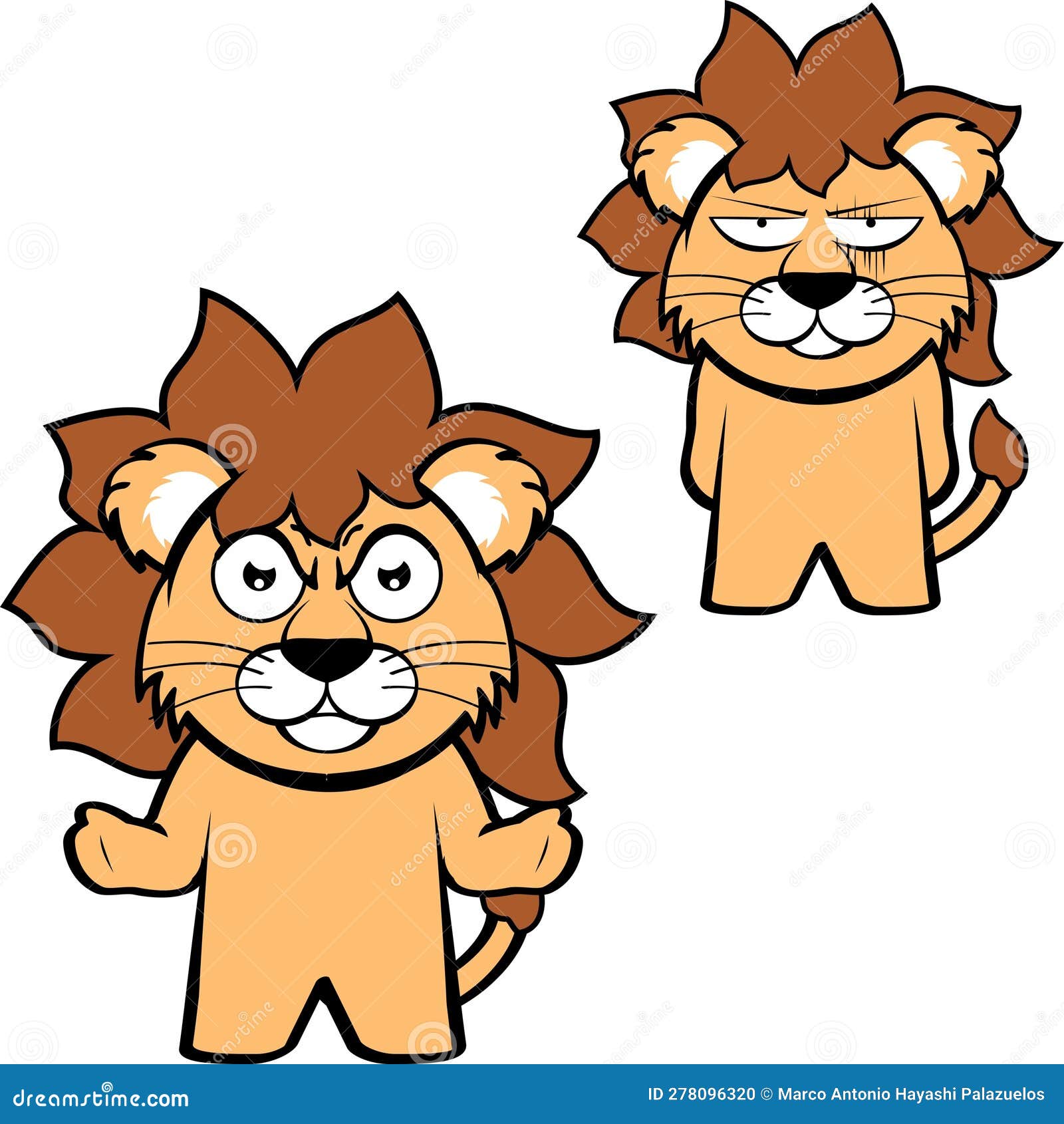 Grumpy Kid Lion Cartoon Background Vector Illustration | CartoonDealer ...