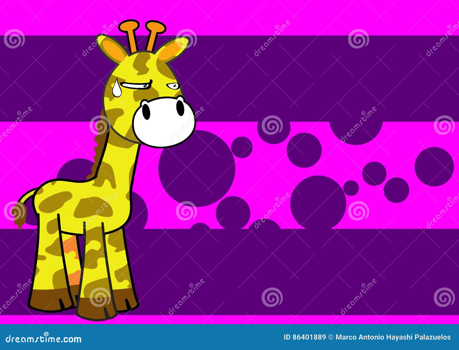 Grumpy Giraffe Cartoon Kawaii Expression Pictureframe Background ...