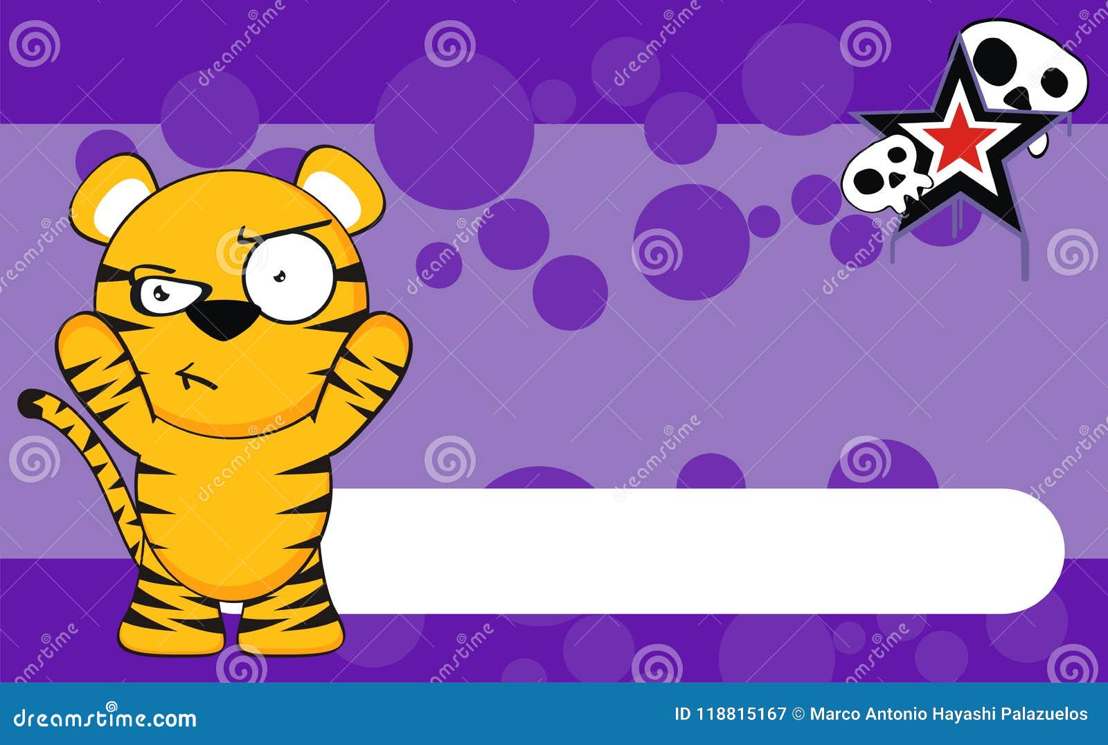 Grumpy Tiger Cartoon Expression Background Vector Illustration ...