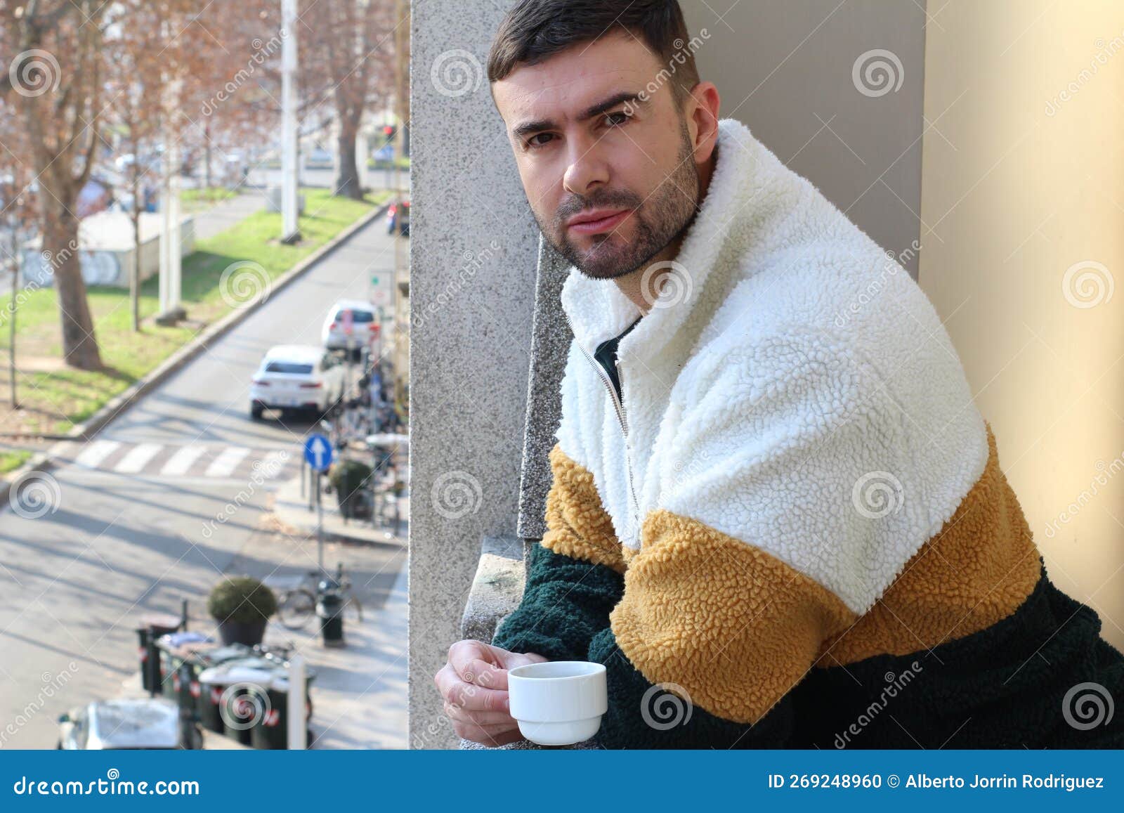 Grumpy Looking Man Drinking His Morning Coffee Stock Photo - Image of ...