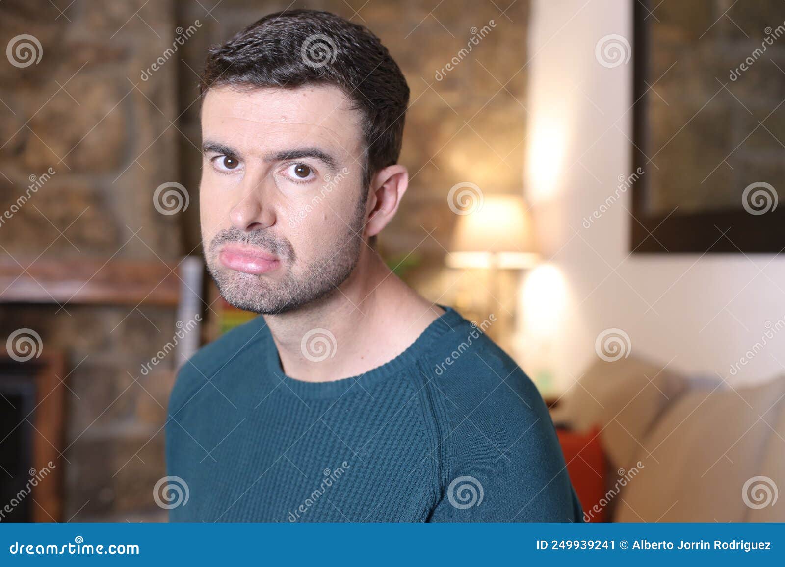 Grumpy Looking Man Showing Funny Expression Stock Image - Image of brat ...