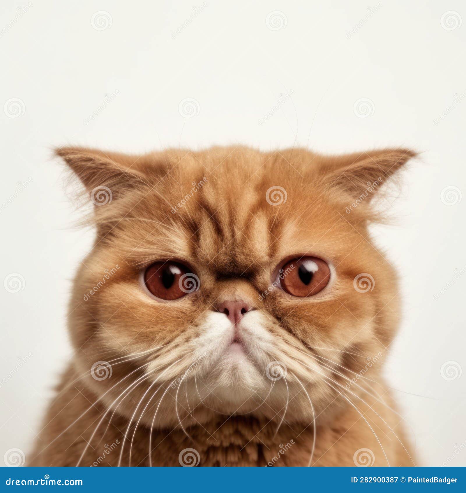 Grumpy Looking Orange Flat Faced Persian Breed Cat Stock Illustration - Illustration of isolated ...