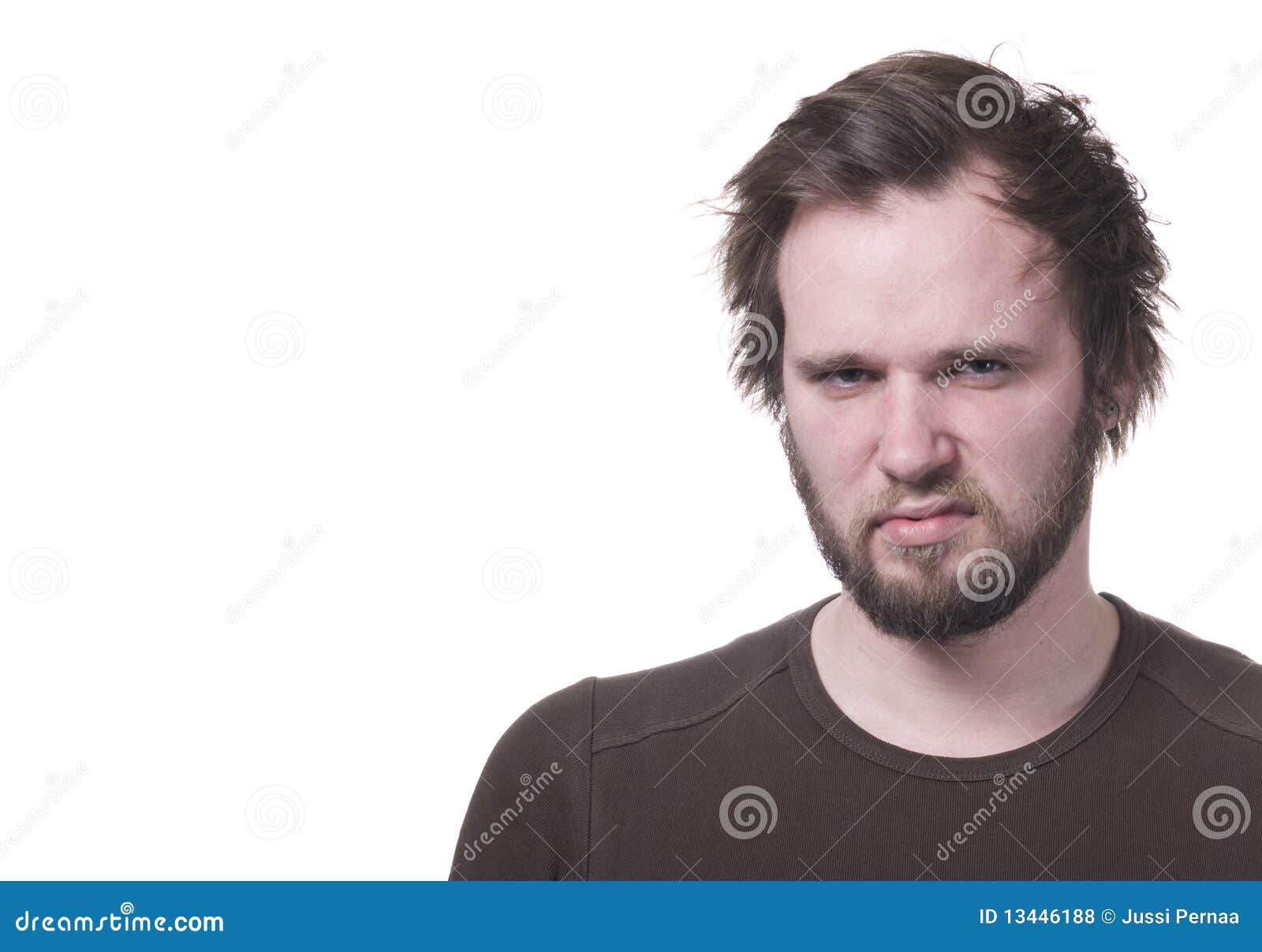 Grumpy Man with Copy-space. Stock Photo - Image of handsome, face: 13446188