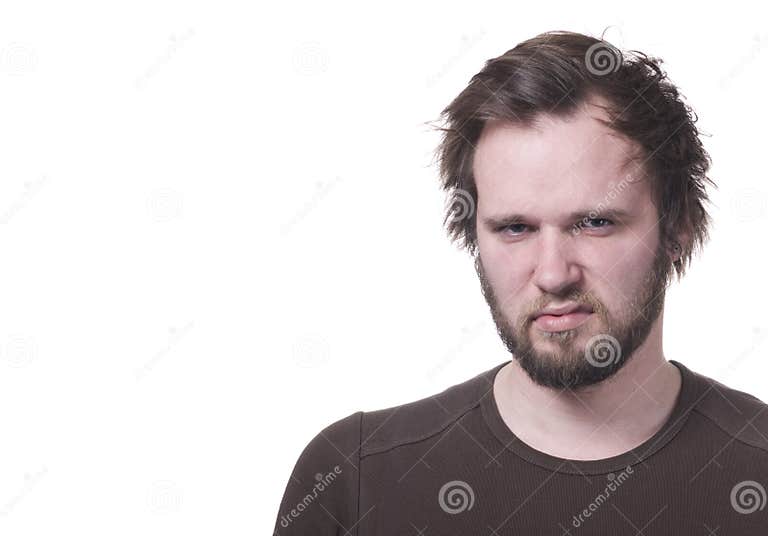 Grumpy Man with Copy-space. Stock Photo - Image of handsome, face: 13446188