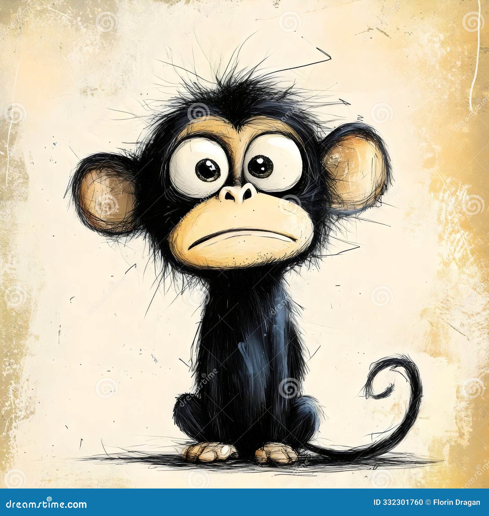 Grumpy Monkey Character Design Stock Photo - Image of angry, grumpy ...