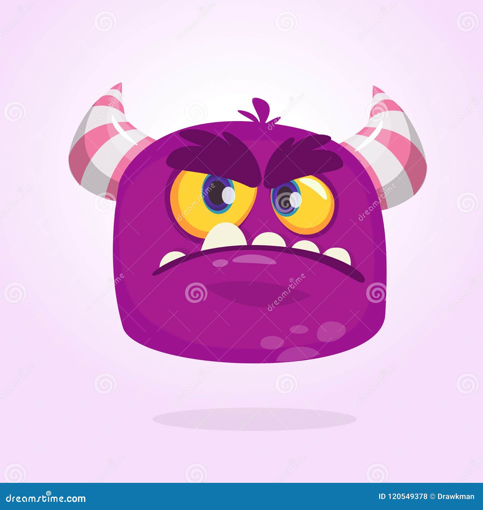 Grumpy Monster Cartoon. Vector Halloween Illustration. Stock Vector ...