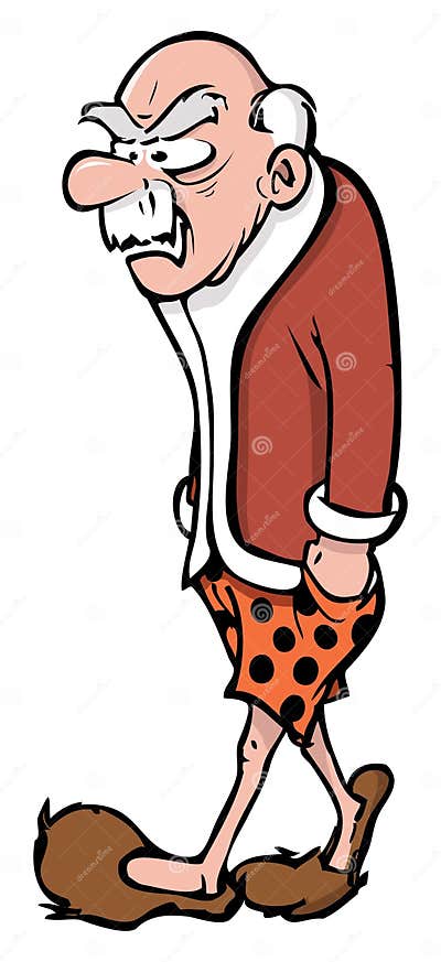 Grumpy old man stock vector. Illustration of moping, retire - 6649094