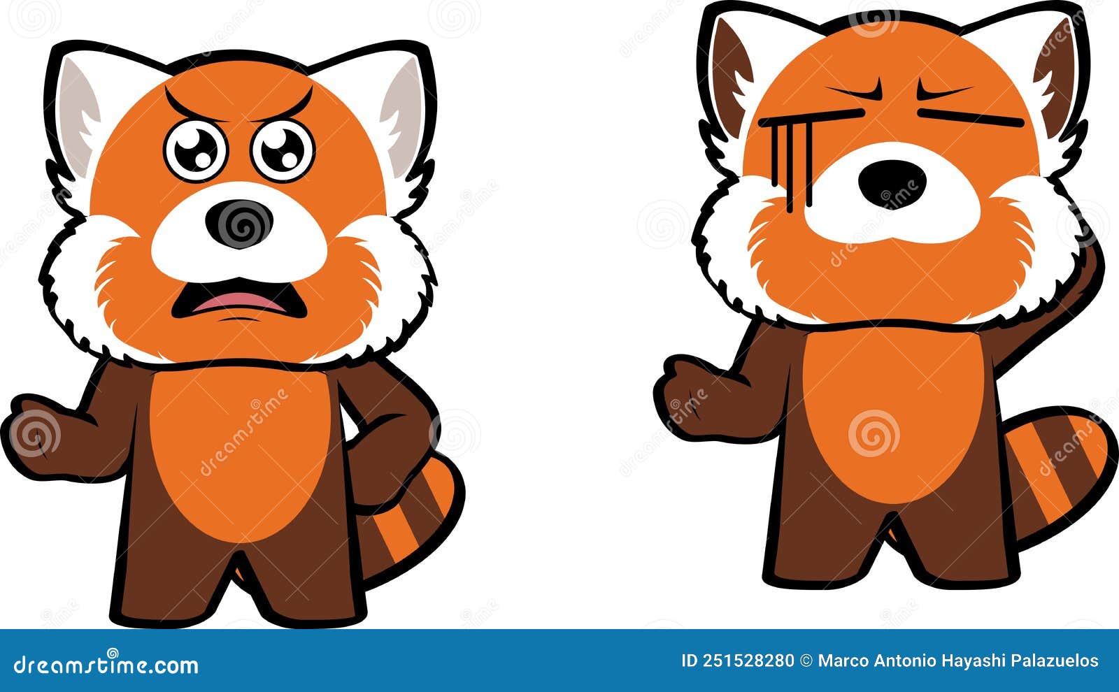 Grumpy Red Panda Ball Style Character Carton Background Cartoon Vector ...