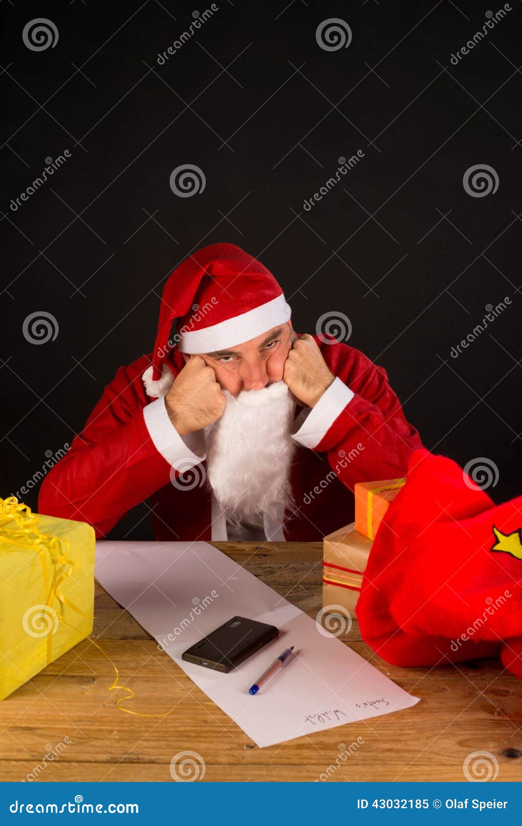 Grumpy Santa stock image. Image of isolated, disguise - 43032185