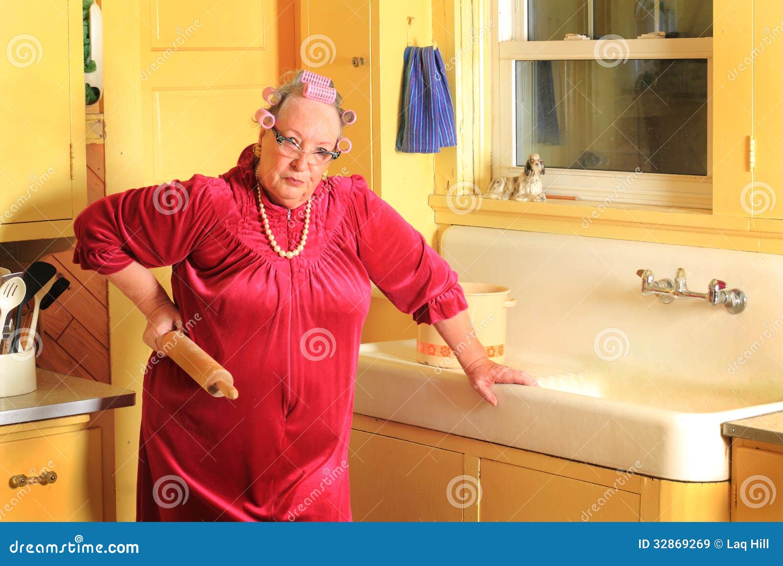 Grumpy Senior Granny With Rolling Pen Royalty-Free Stock Photo ... Grumpy Senior Granny With Rolling Pen Royalty-Free Stock Photo ...