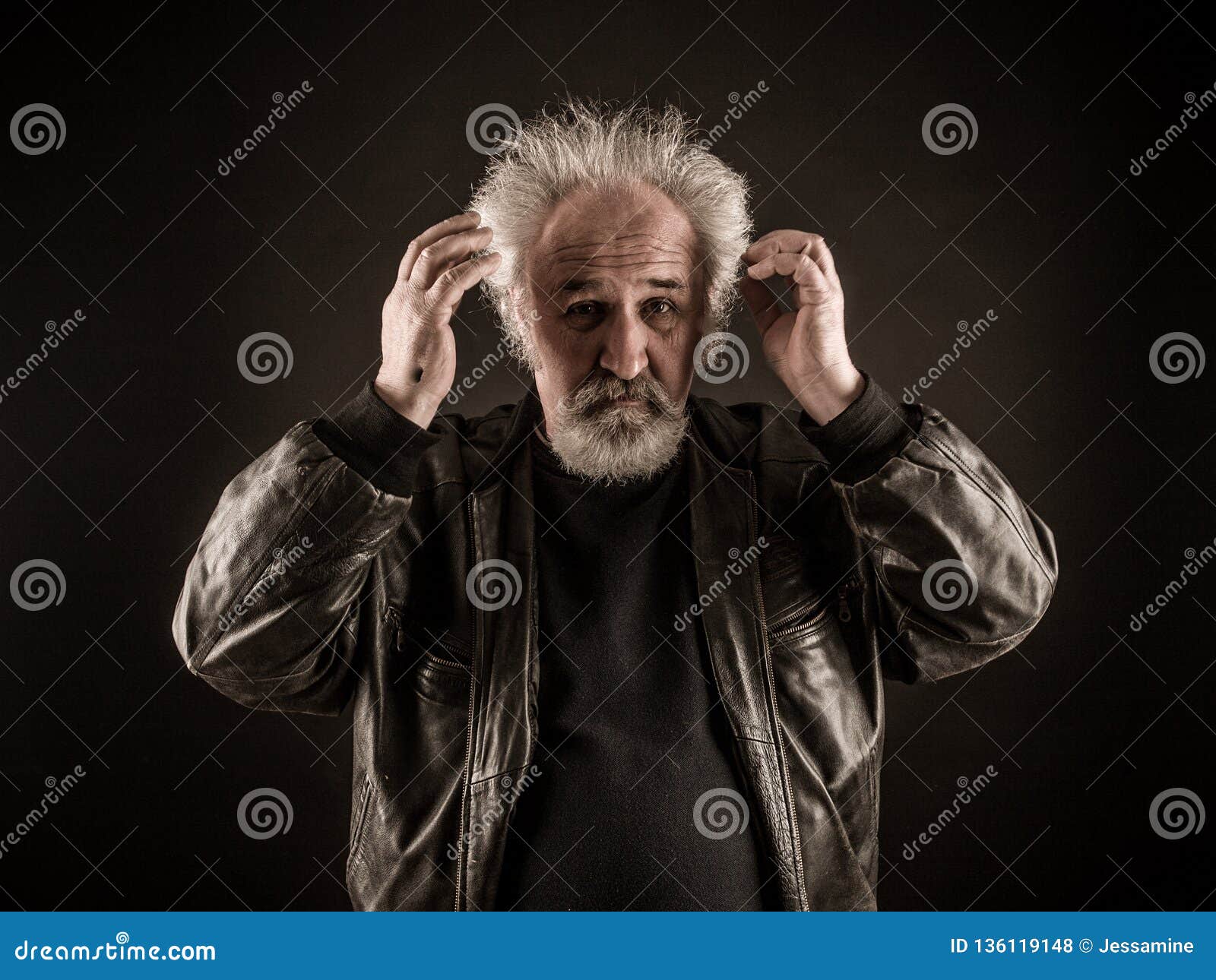 Grumpy Senior Granny With Rolling Pen Royalty-Free Stock Photo ...