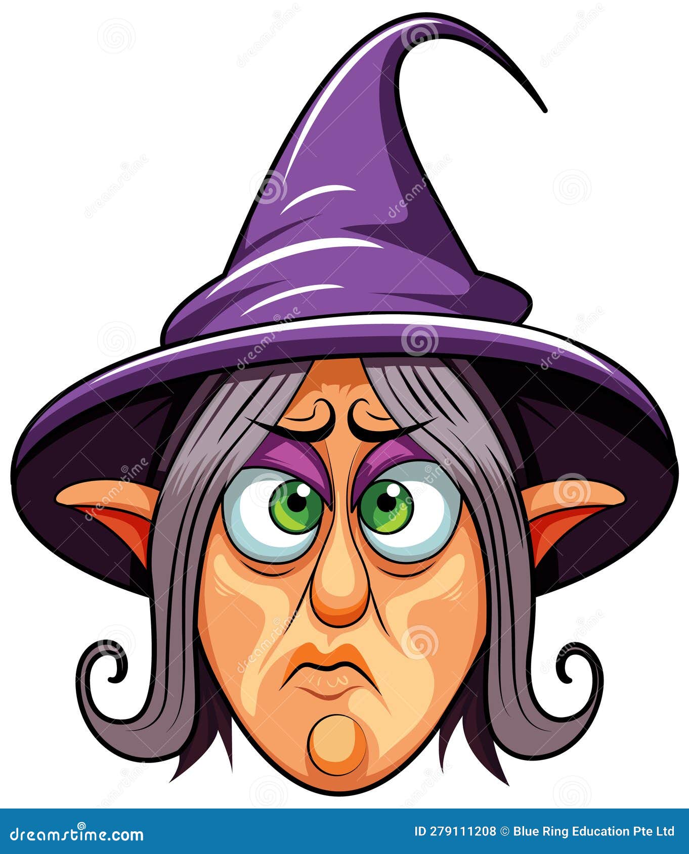 A Grumpy Witch Cartoon Character Stock Vector - Illustration of ...