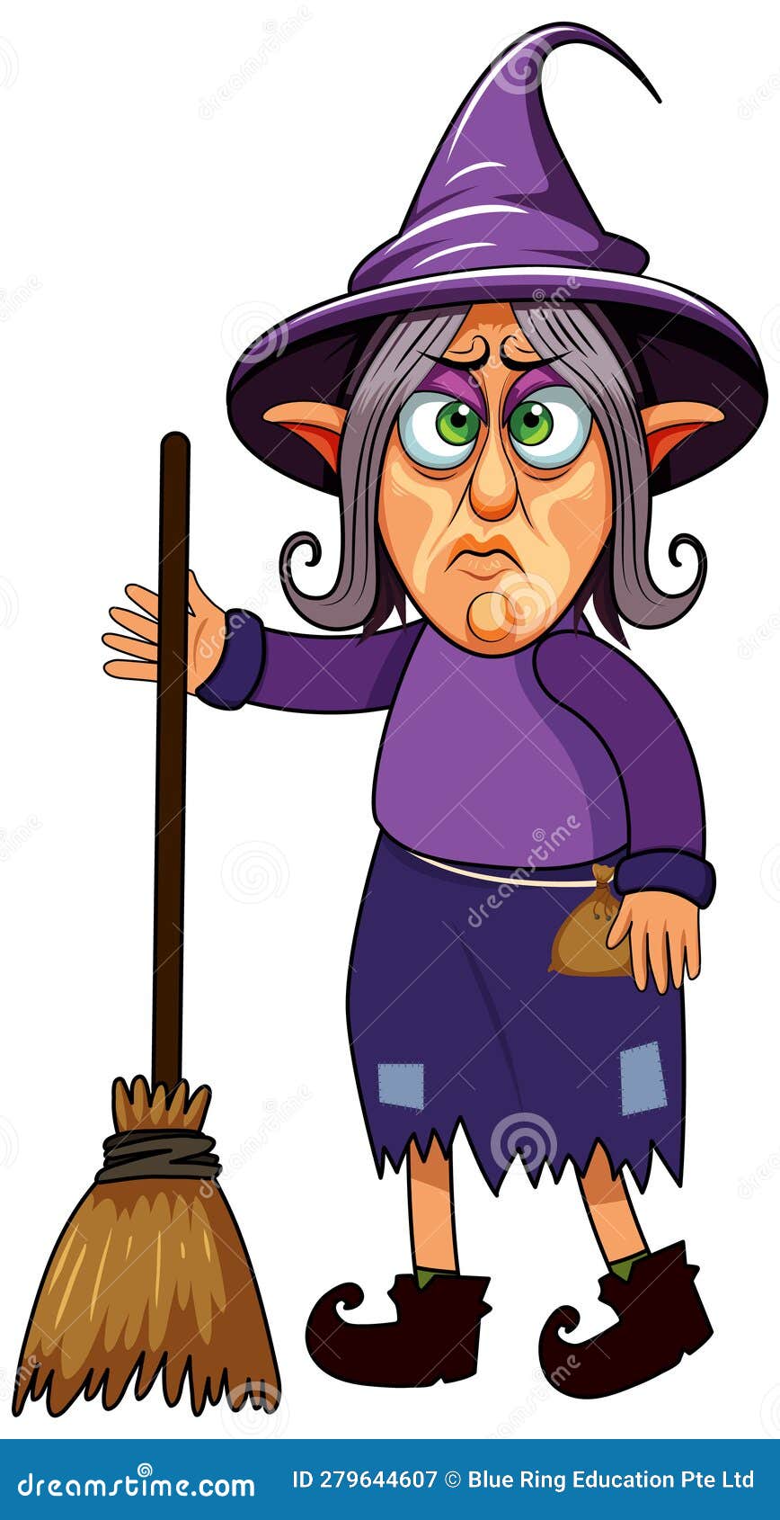 A Grumpy Witch Cartoon Character Stock Vector - Illustration of eps10 ...