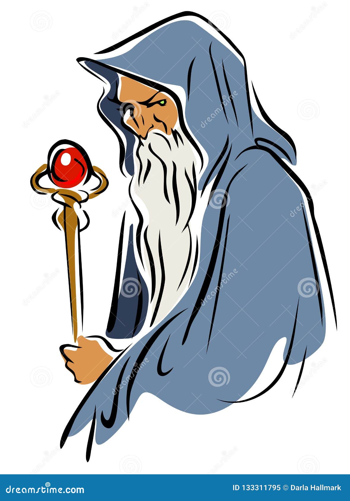 Grumpy wizard stock vector. Illustration of fantasy - 133311795