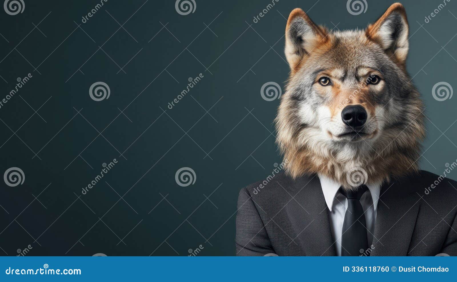 Grumpy Wolf Wearing Business Suit Exudes Unique Charm and Confidence ...