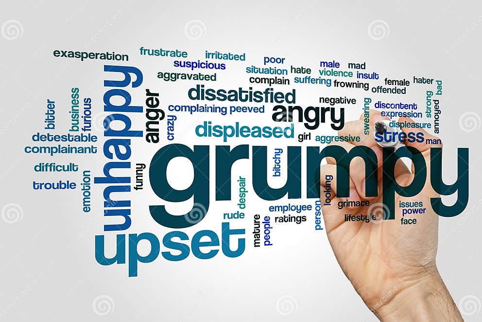 Grumpy word cloud concept stock photo. Image of emotion - 88379660