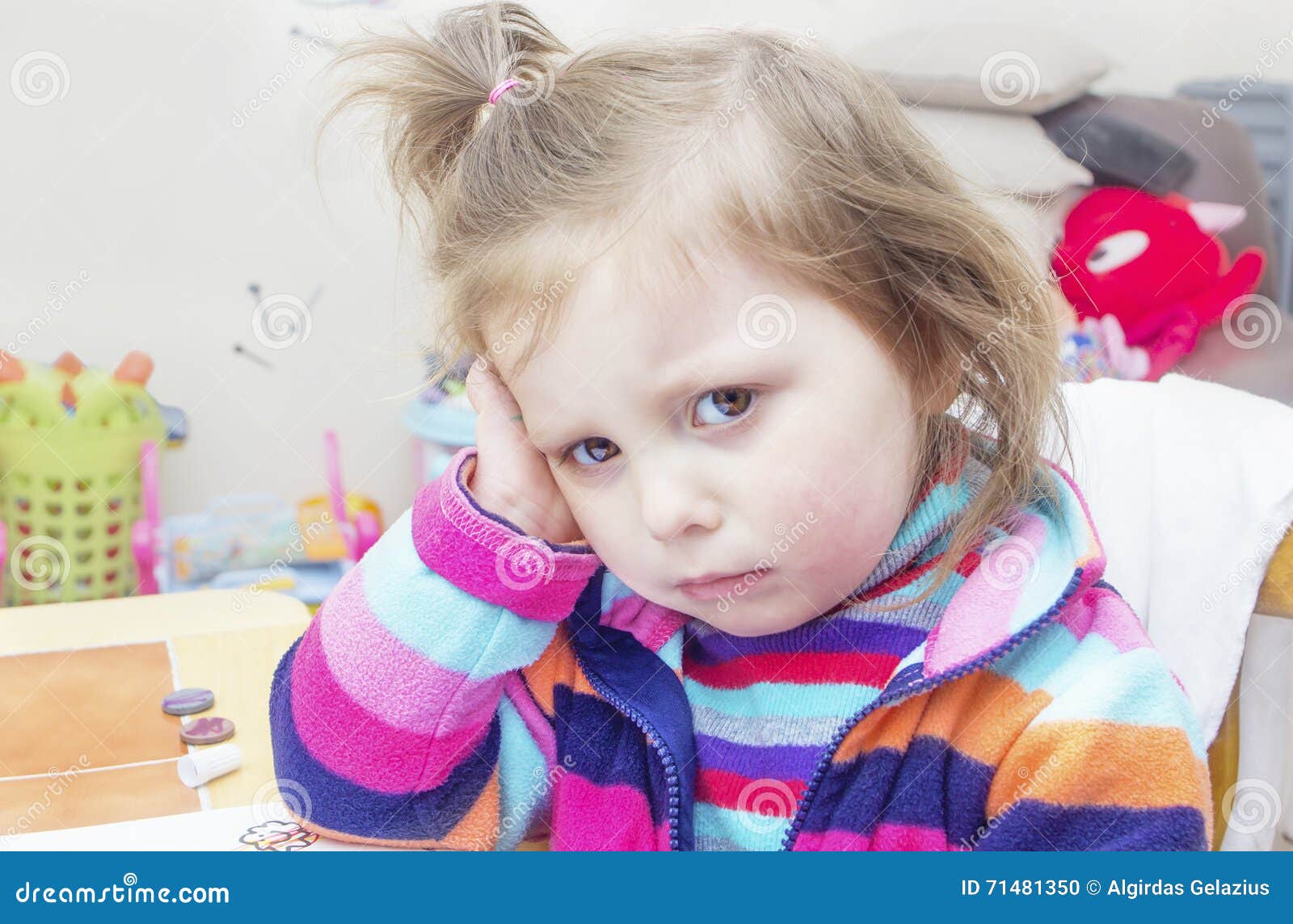 Grumpy young girl stock photo. Image of childhood, cute - 71481350