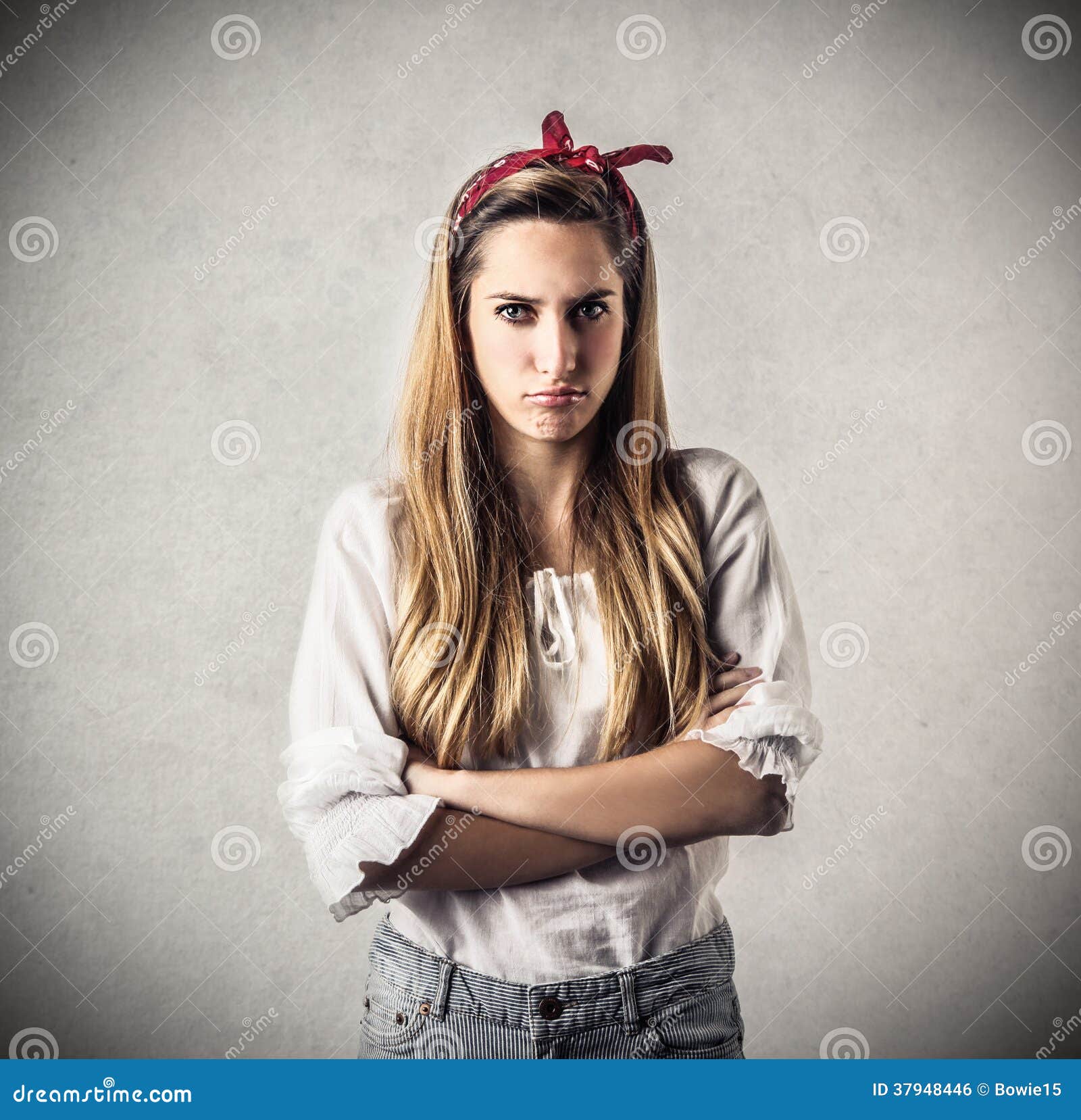 Grumpy young woman stock photo. Image of unhappiness - 37948446