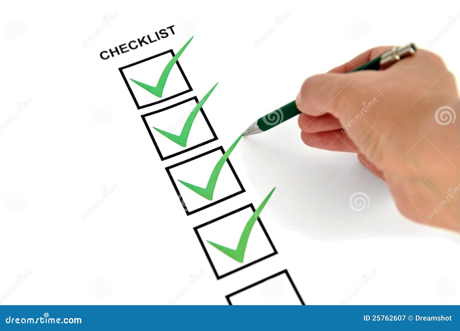 Grundlegende Checkliste stockbild. Bild von wählen, prüfung - 25762607