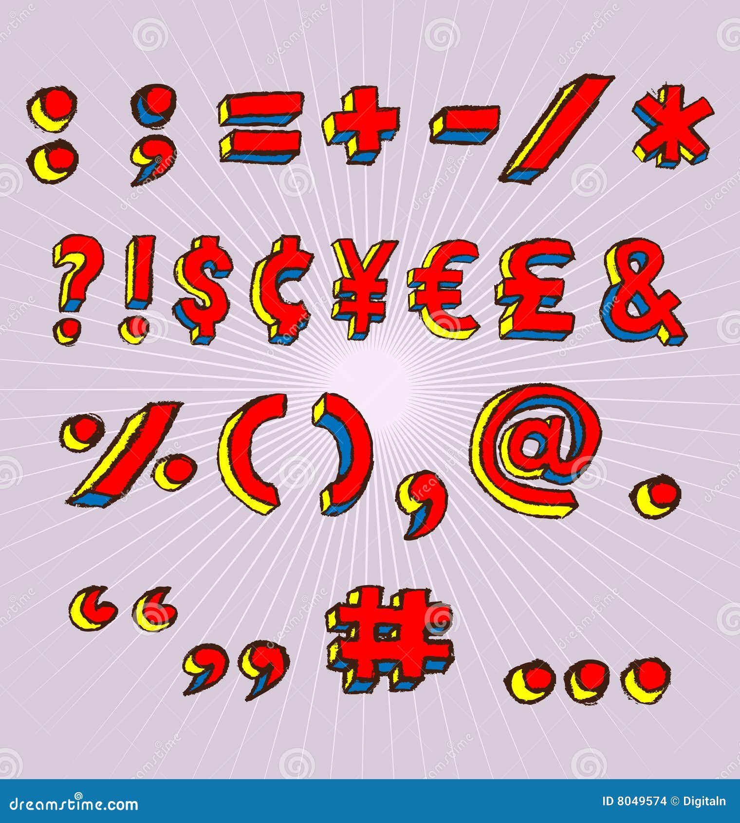 Grunge 3D Symbols Vector Illustration | CartoonDealer.com #8049574