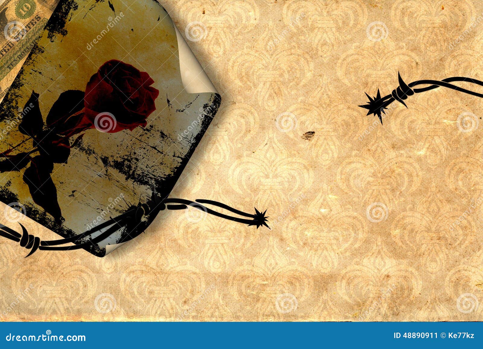 Grunge Abstract Background with Old-fashioned Elements. Stock ...