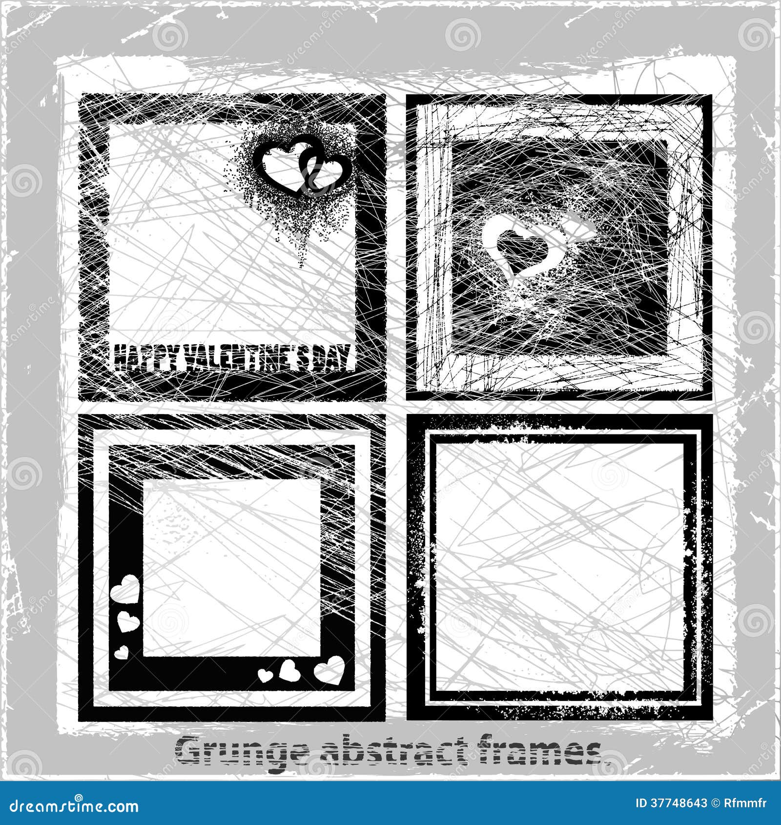 Grunge abstract frames. stock vector. Illustration of black - 37748643