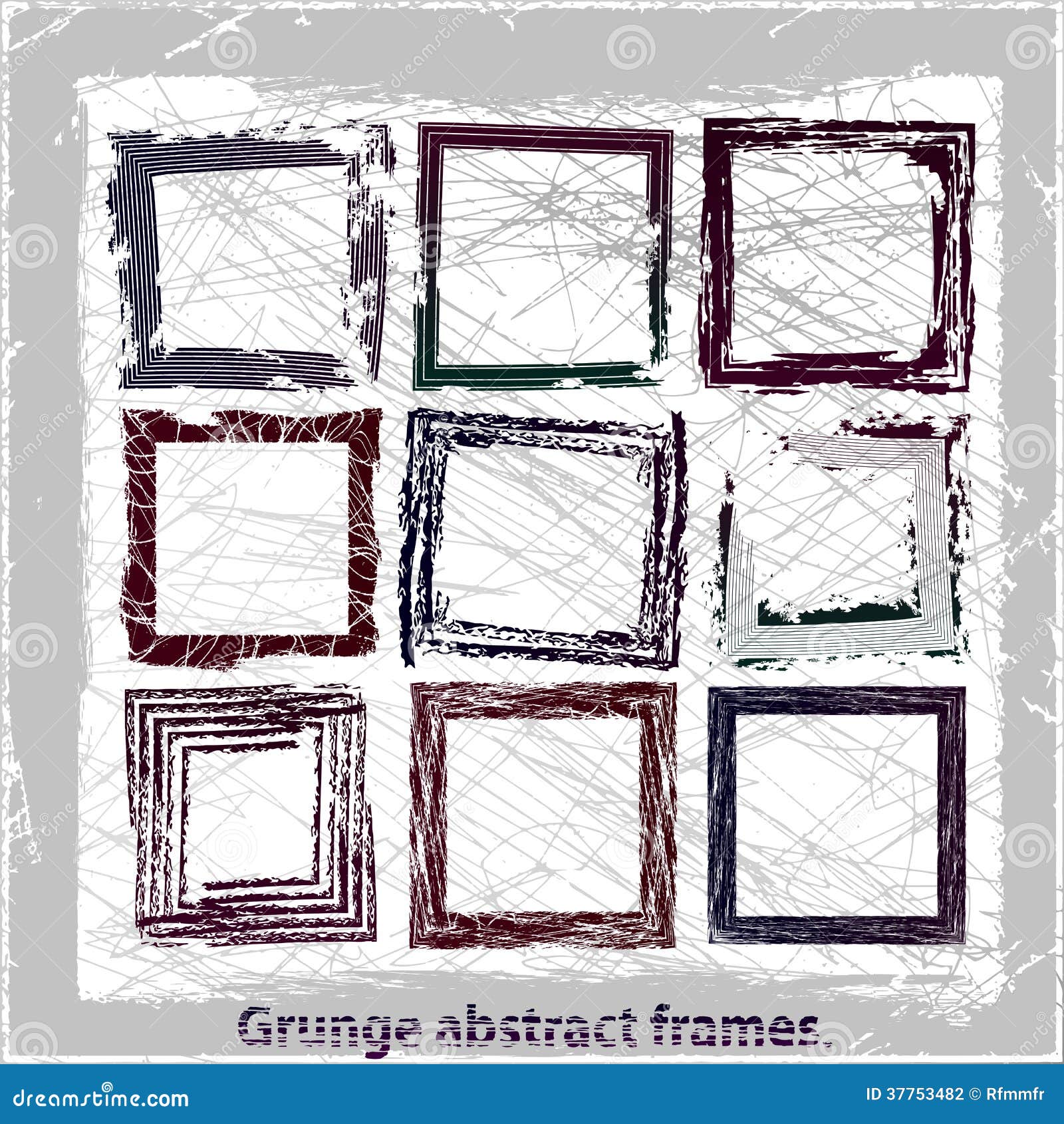 Grunge abstract frames. stock vector. Illustration of line - 37753482