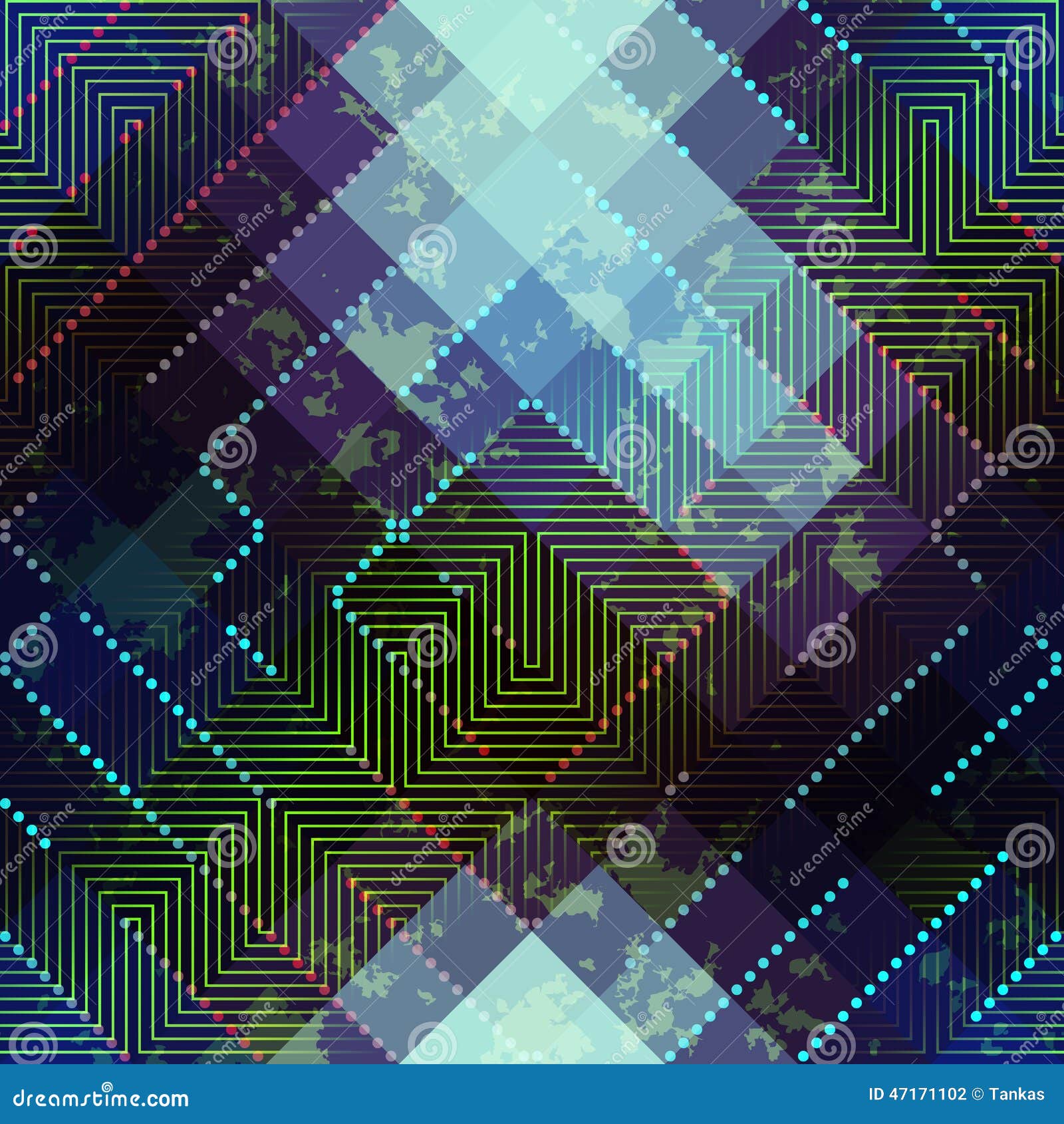 Grunge Abstract Matrix Pattern on Blurred Stock Vector - Illustration ...