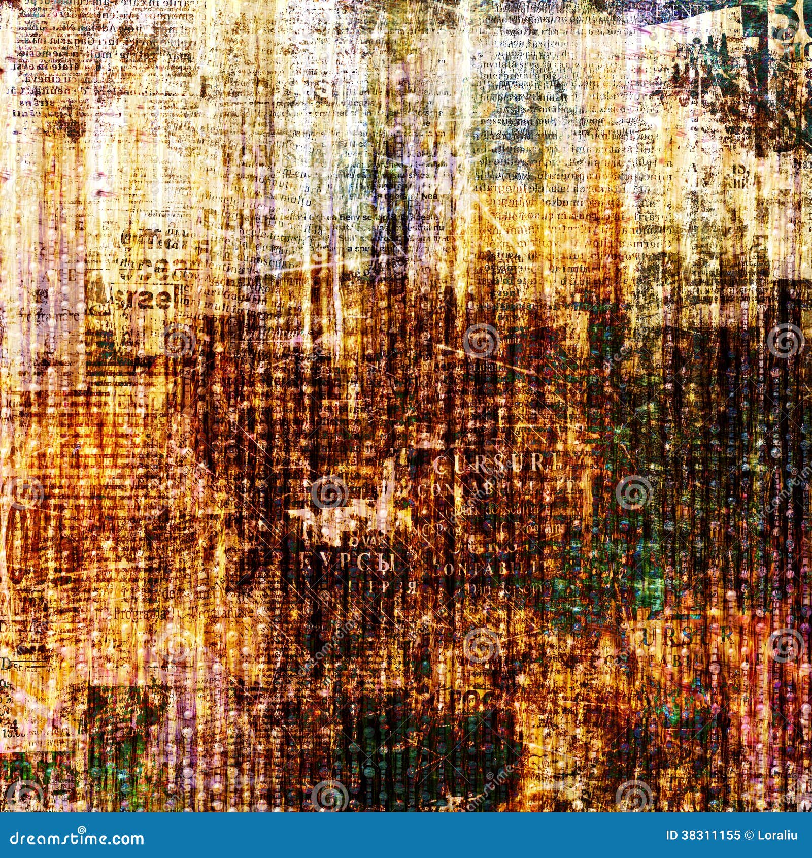 Grunge Abstract Newspaper Background for Design Stock Illustration ...